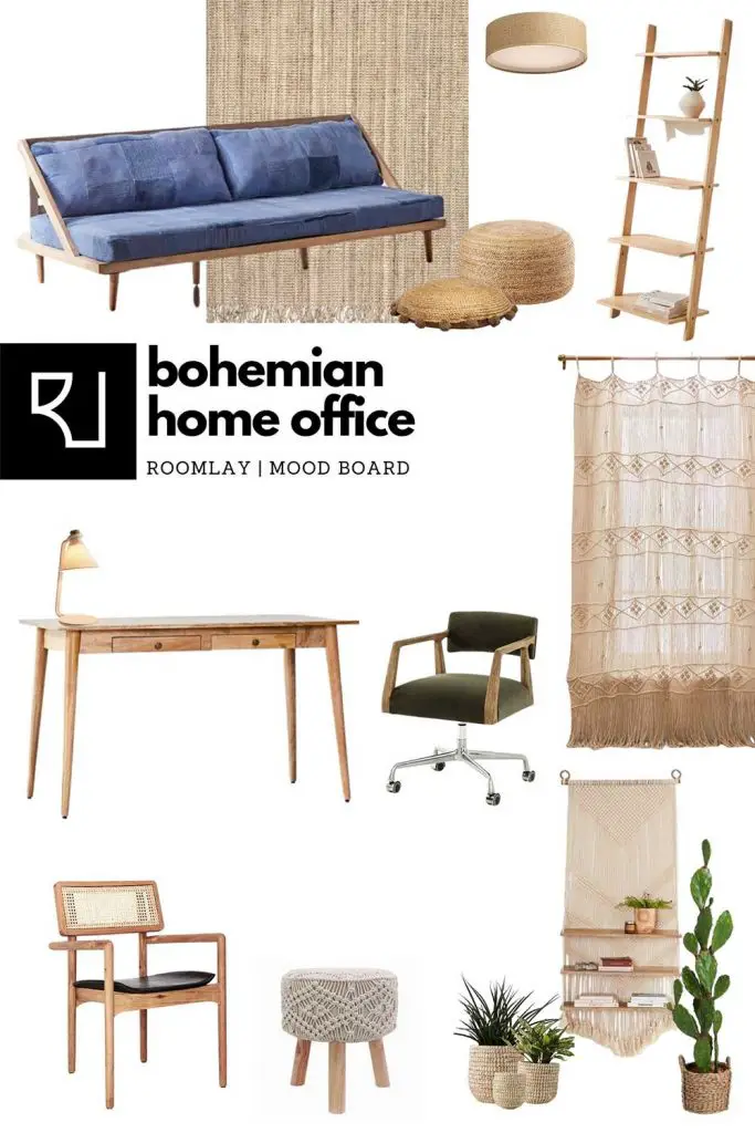 Boho Home Office Design with 8 Illustrated Layouts - Roomlay